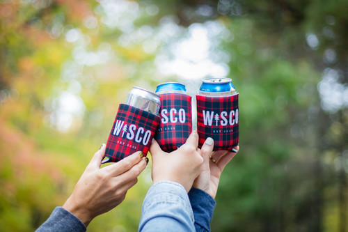 Plaid Wisco Koozie | Wisco Clothing Co