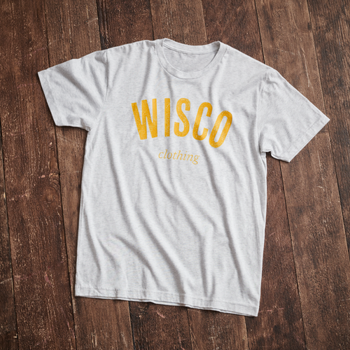 UNISEX Heather White/Gold WISCO Clothing T-shirt | Wisco Clothing Co
