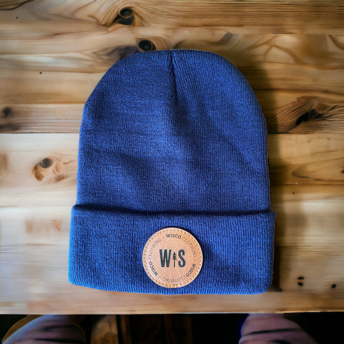 WISCO Navy Blue Beanie Circle Raw Hide | Wisco Clothing Co