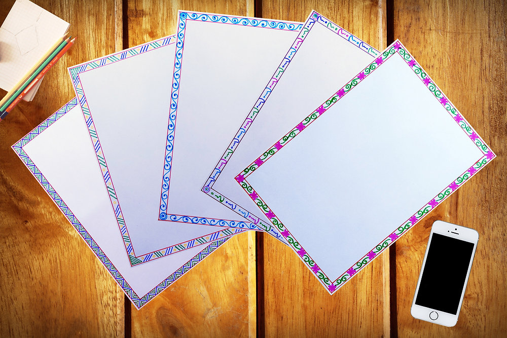 How to decorate borders of project files || 5 attractive borders for ...