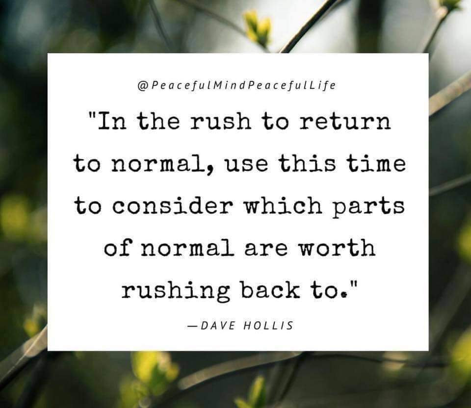 Getting Back to Normal