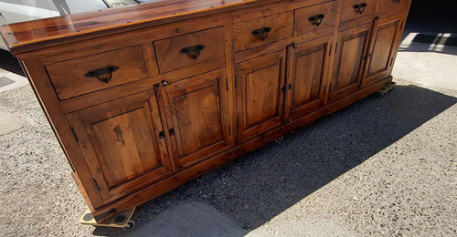 Extra long Indian wood 9 drawer 3 cupboard sideboard/buffet (300 x 51 x ...