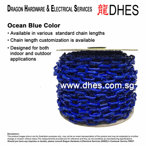 DHES Ocean Blue Durable Plastic Chain Designed For Indoor And Outdoor ...