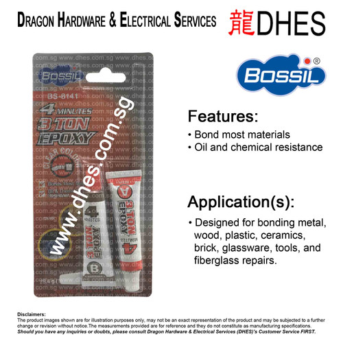 Bossil 4 Minutes 3 Ton Epoxy Fast Setting 8141 Made in Malaysia ...