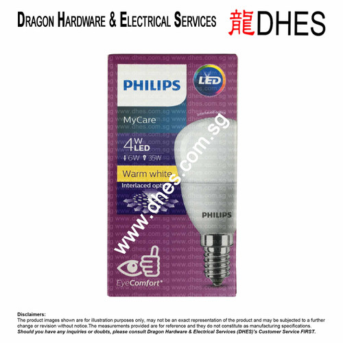 Philips MyCare EyeComfort Interlaced Optics 4W E14 3000K Warm White LED ...