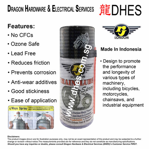 RJ London Chain Lubricant (150ml) Reduces Friction Prevents Corrosion ...