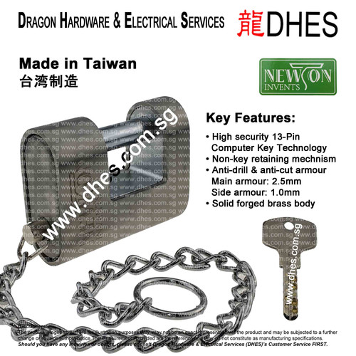 Newton Invents Armoured Padlock Non-Key Retaining Anti-Drill Anti-Cut ...