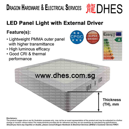 DHES Minimalist Elegant 18W Square Super Bright Energy Saving LED Panel ...
