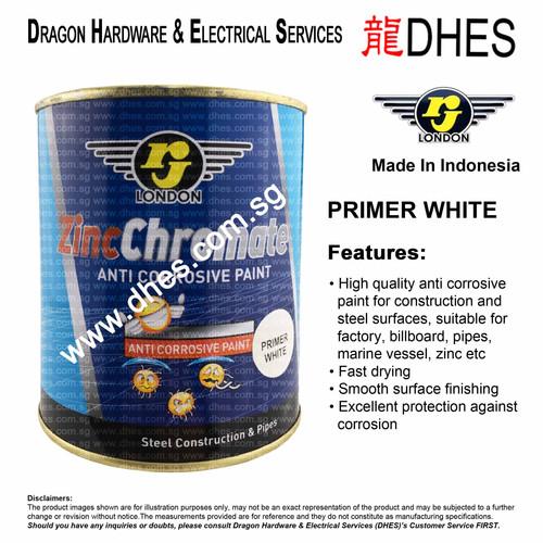 RJ London Zinc Chromate Primer White Anti Corrosive Paint Made In ...