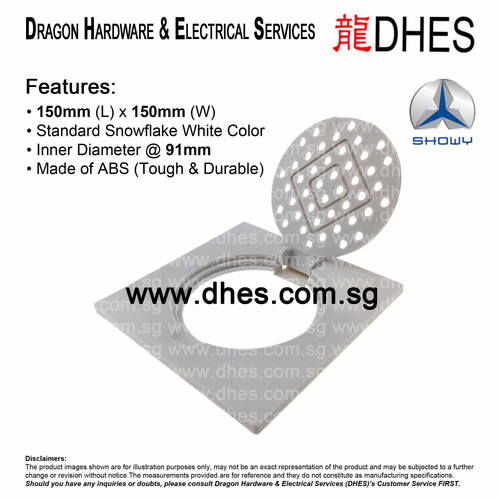 Showy 150mm x 150mm ABS Standard White Floor Square Grating 2385 ...