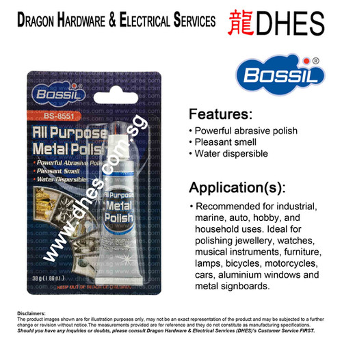 Bossil All Purpose Metal Polish 8551 Made in Malaysia | Dragon Hardware ...