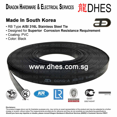 Dong-A Bestech RB AISI 316L Stainless Steel Banding Roll With Black PVC ...