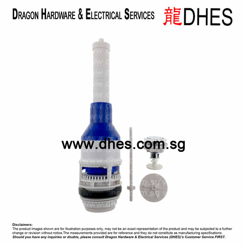 Circle Push Button Single Flush Valve Cistern Syphon 137 | Dragon ...