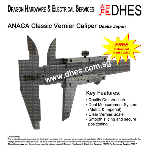 ANACA Classic 150mm Vernier Caliper w Hard Casing Osaka Japan | Dragon ...
