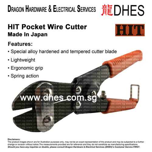 HIT 215mm Lightweight Pocket Wire Cutter Made In Japan PH200YT | Dragon ...