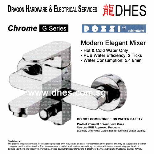 Pozzi G-Series 907 Chrome Bold Modern Minimalist Shower Mixer | Dragon ...