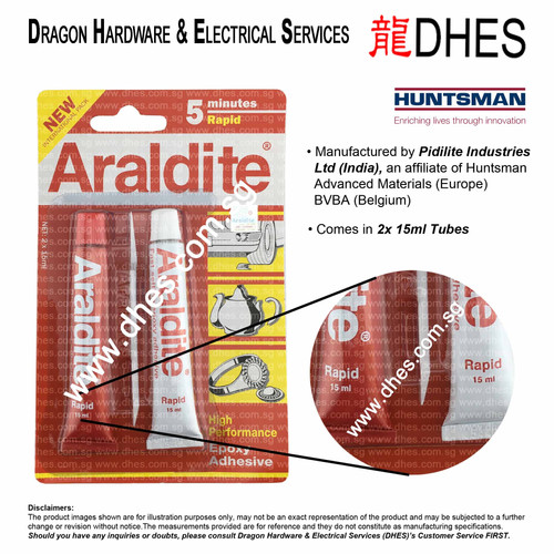 Araldite Epoxy Adhesive (5mins) 2x 15ml By Pidilite Industries Ltd ...
