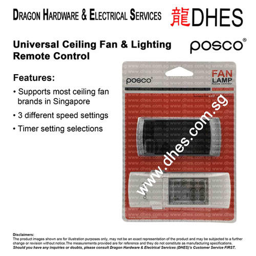 Posco Universal Ceiling Fan and Lighting Remote Control AEME06 | Dragon ...