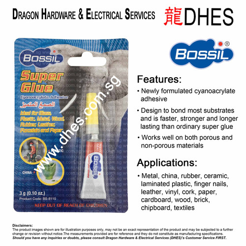 Bossil Cyanoacrylate Adhesive Super Glue 8110 | Dragon Hardware ...