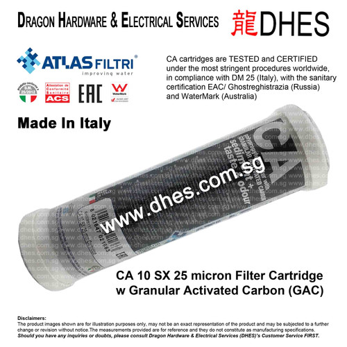 Atlas Filtri CA 10 SX 25µm Filter Cartridge w Activated Carbon (GAC ...