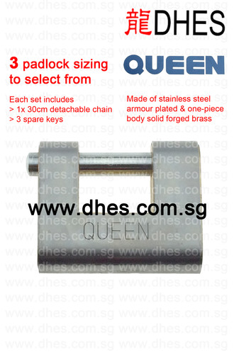Queen Stainless Steel Armour-Plated Padlock | Dragon Hardware ...
