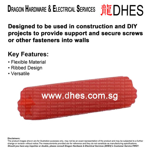 DHES Ribbed Design Versatile Red Wall Plug Wall Anchor | Dragon ...
