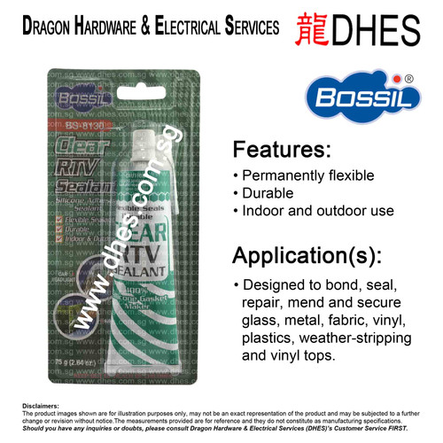 Bossil Clear RTV Sealant 8130 Single Component Acetic-Cure Silicone ...