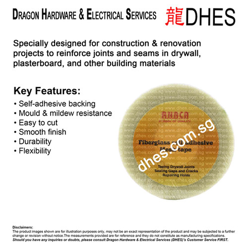 Anaca Fiberglass Self-Adhesive Mesh Tape Partition Drywall Joint Tape ...