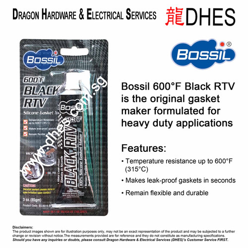 Bossil Black RTV (Acetic Cure) Silicon Gasket Maker 8016 | Dragon ...