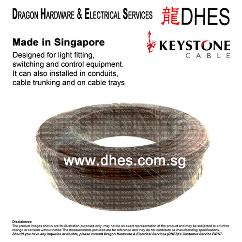 Keystone 1 Core 1C 16.0mm2 x 7/1.70mm Brown PVC Insulated Wire Cable ...