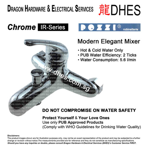 Pozzi IR-Series 907 Chrome Bold Modern Elegant Bathroom Mixer | Dragon ...