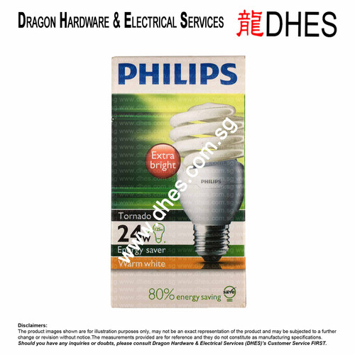 Philips Tornado 24W E27 2700K Warm White 220-240V Compact Fluorescent ...