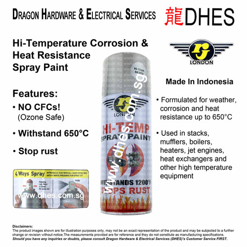 RJ London High Temperature Silver Aerosol Spray Withstand 650°C Stop ...