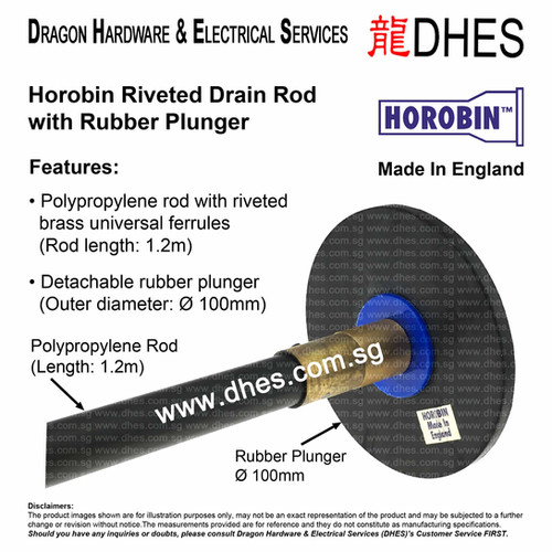 Horobin Riveted Drain Rod And Rubber Plunger Made In England 41011 ...