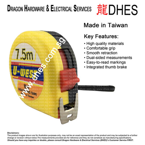 U-West Premium Measuring Tape Integrated Thumb Brake Dual-Sided ...