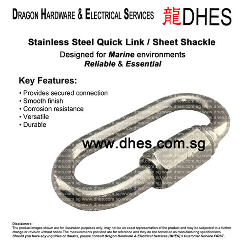 DHES Stainless Steel A2 SS304 Quick Link Sheet Shackle For Diving and ...