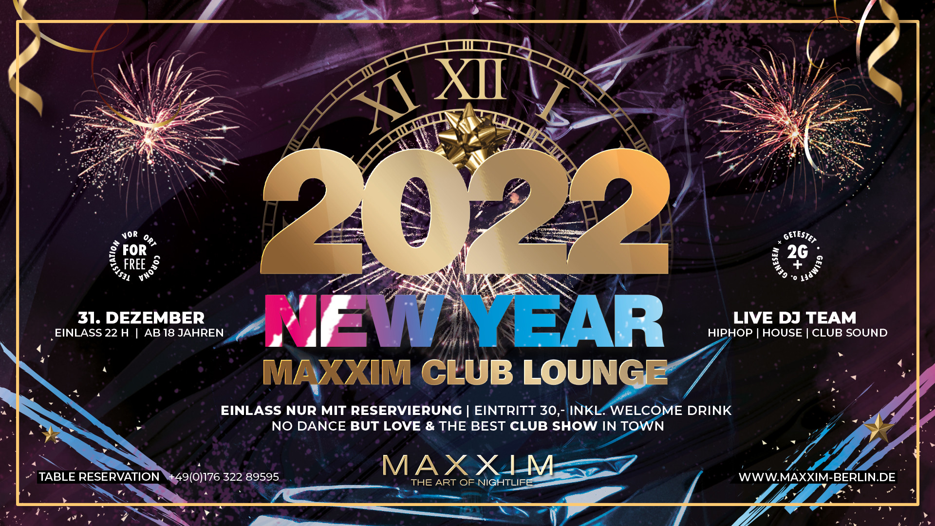 Silvester | NEW YEAR MAXXIM CLUB | MAXXIM CLUB BERLIN