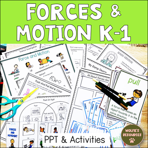Force And Motion Kindergarten | Forces | K-PS2-1 K-PS2-2 | Wolfies ...