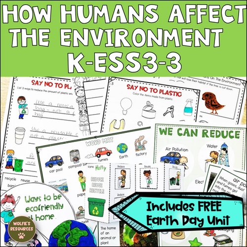 Human Impact On The Environment K-ESS3-3 - Reduce Reuse Recycle - Earth ...