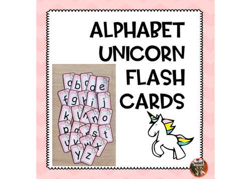 Alphabet Flash Cards - Unicorn Theme | Wolfies Resources