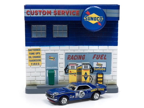 '67 Chevrolet Camaro with Sunoco Exterior Service Gas Station Facade ...