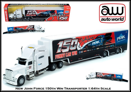 Auto World John Force 150th Win Transporter Freightliner 1:64 Scale ...