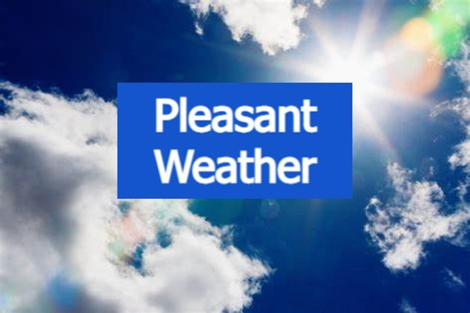 Weather for Monday, Looks to be a Pleasant Day