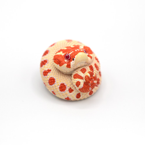 Albino Hognose Snake Figurine | Crazy Eye Creations