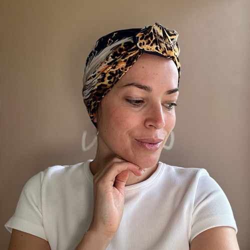 Turban élastique avec fil de fer vintage ~sable | Les Idées d'Ana