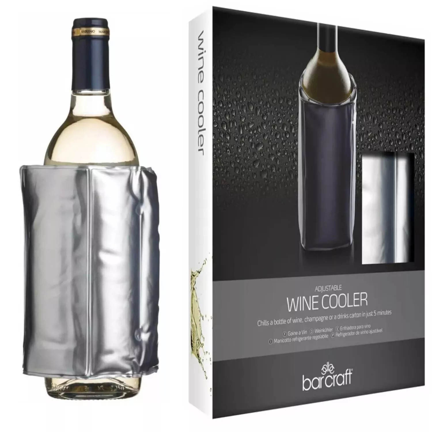 Bar Craft Wrap Around Silver Wine Cooler | Divine Appliances