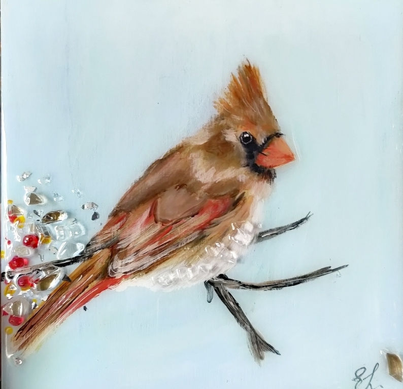 glass embellished prints | ErinLee Arts