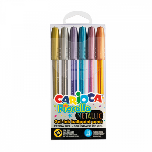 Bolígrafo Carioca Metallic Caja x 6 unidades | Papelería Hello