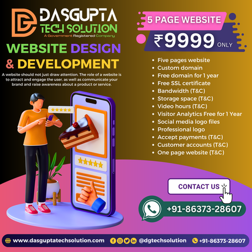 FIVE PAGES WEBSITE | DGtech Solution