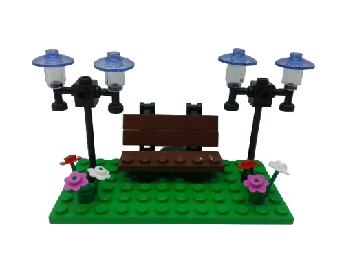 Lego MOC City Building Toys Bricks Outdoor Park Relaxing Bench Flowers ...